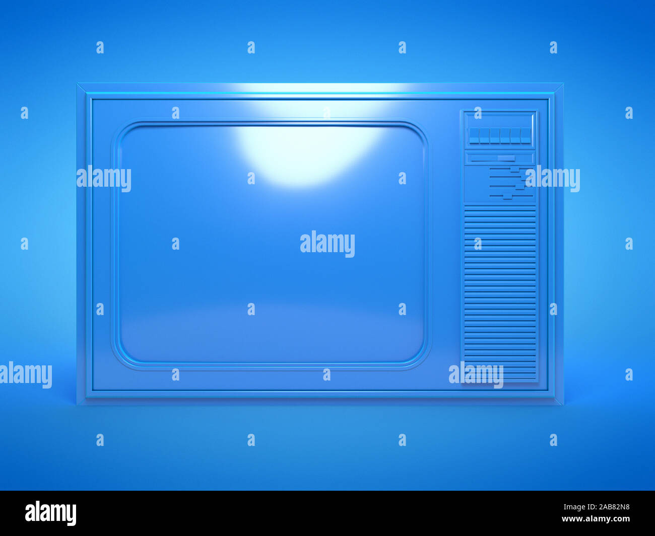 3d rendered illustration of an old blue TV Stock Photo - Alamy