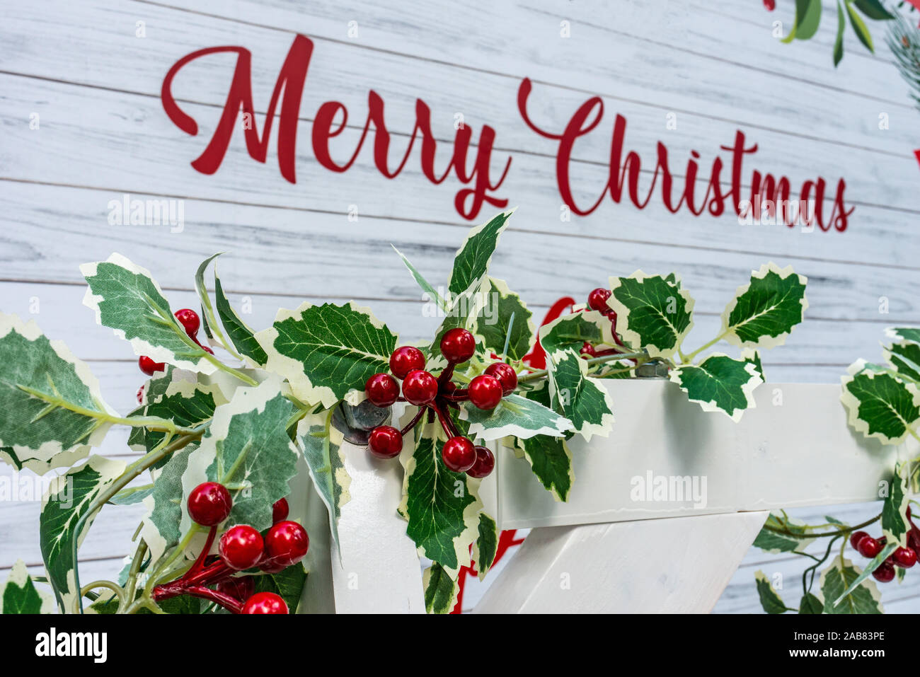 Christmas decorations, ornaments in public area getting ready for the ...