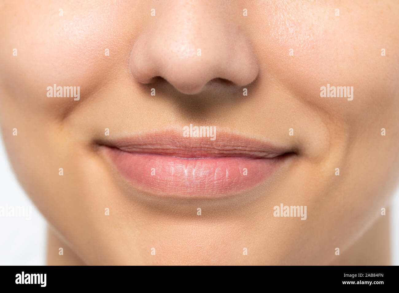 Extreme close up of female mouth with charming smile Stock Photo - Alamy
