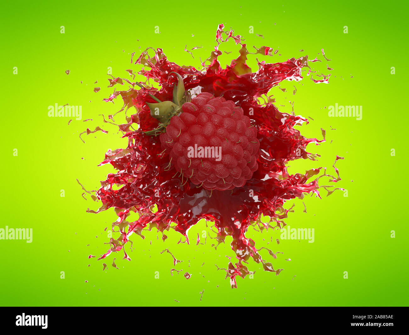 3d rendered food illustration of a raspberry splash Stock Photo - Alamy