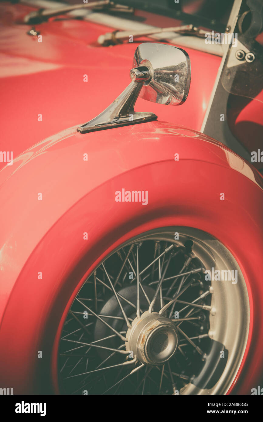 Close up shot of a vintage car side mirror Stock Photo - Alamy