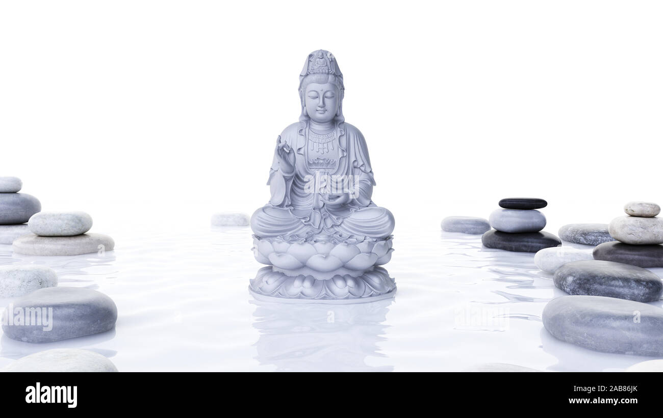 3d rendered spa illustration - buddha statue Stock Photo - Alamy