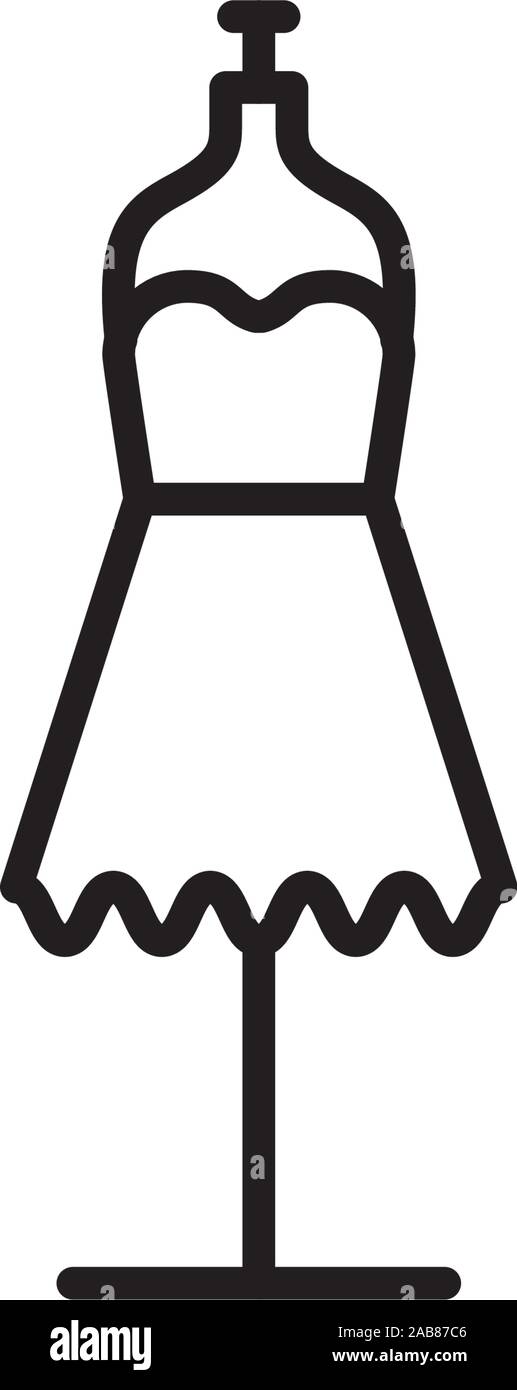 dress female clothing line style icon vector illustration design Stock ...
