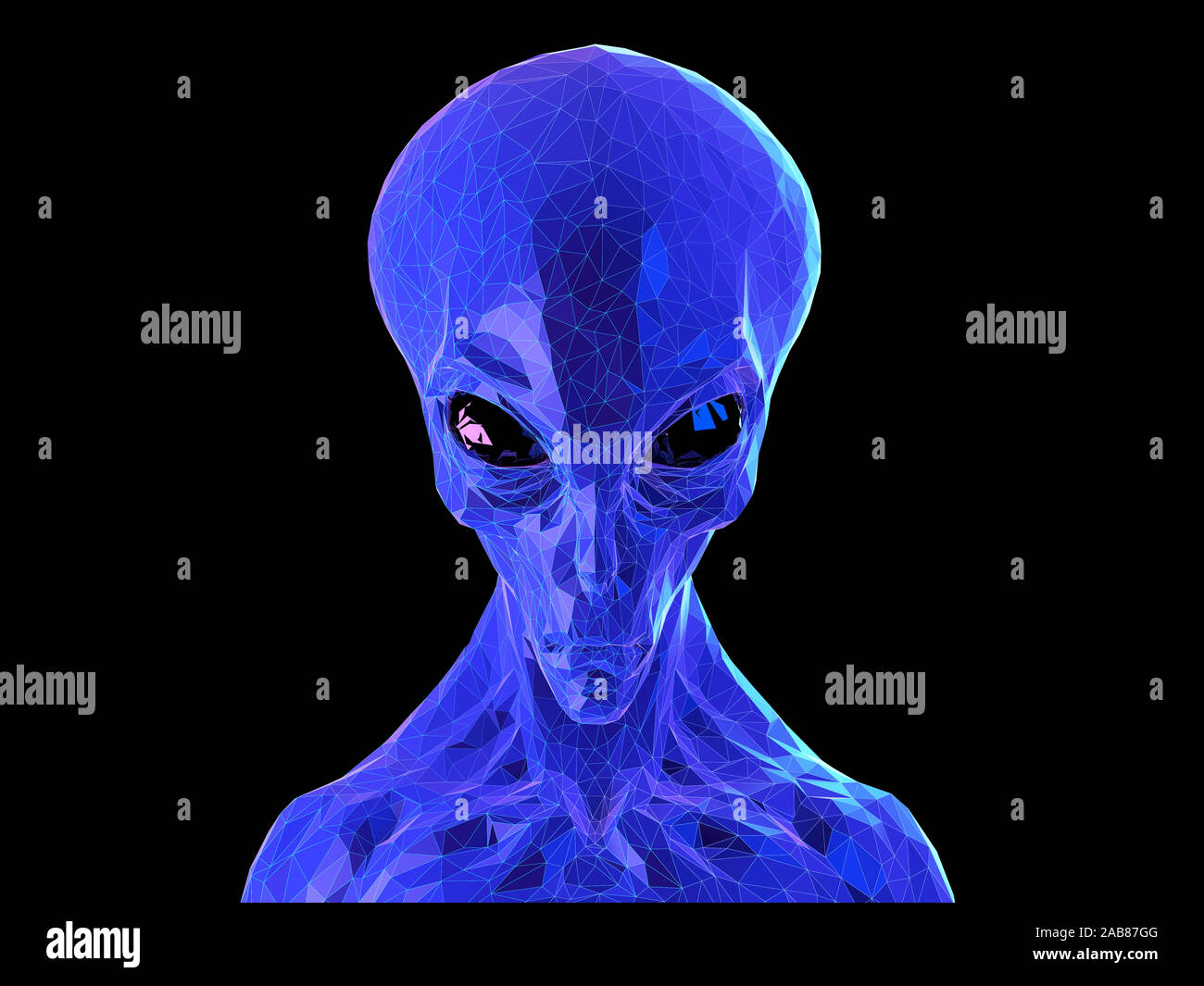 3d rendered synthwave style illustration of an alien Stock Photo - Alamy