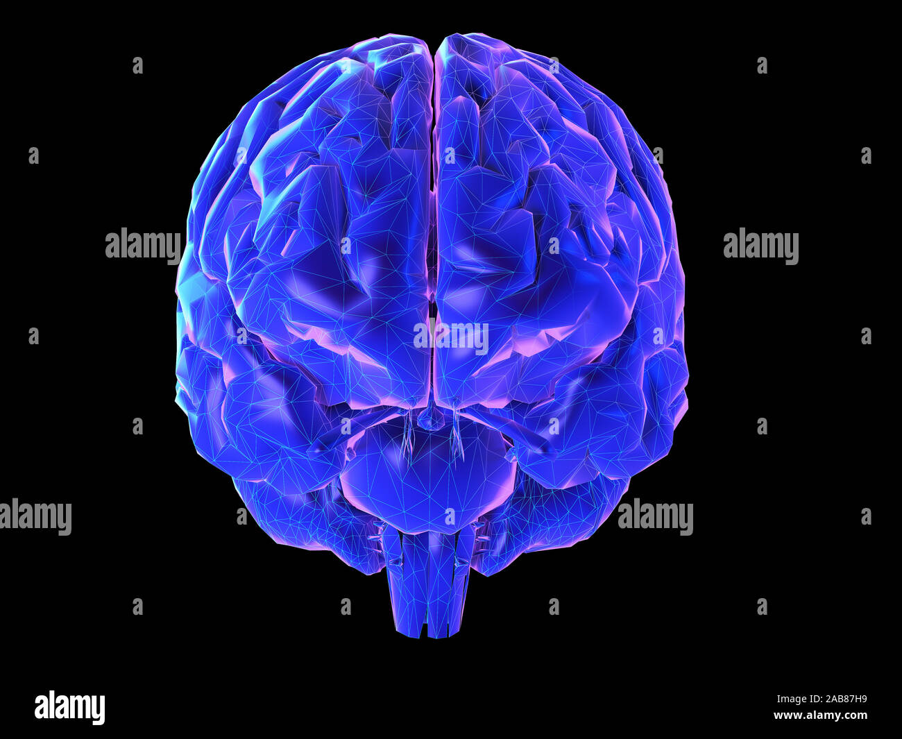 3d rendered synthwave style illustration of a human brain Stock Photo ...