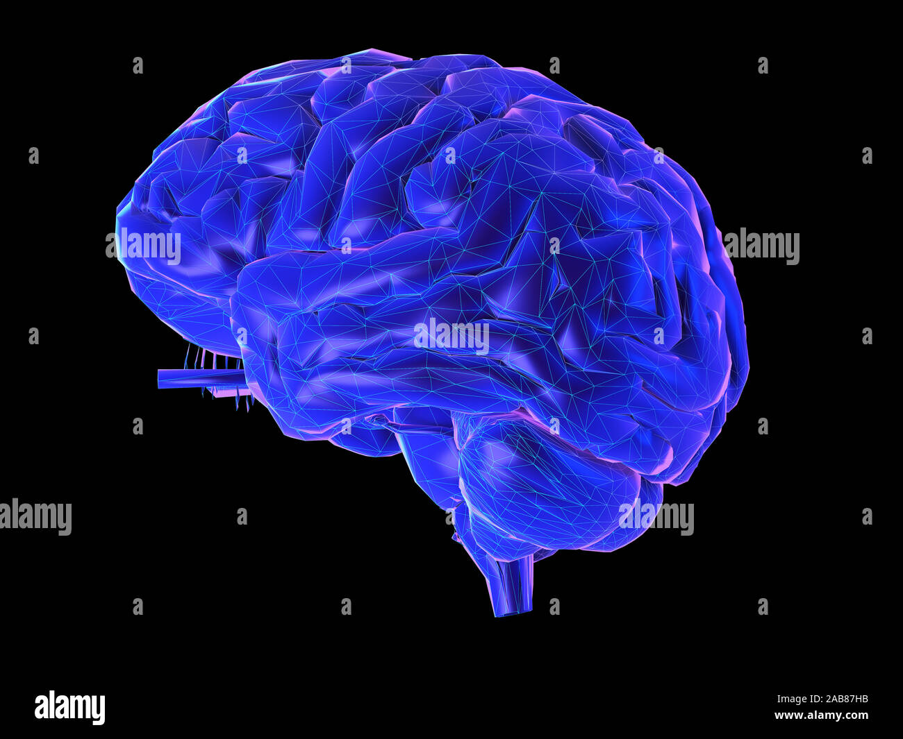 3d rendered synthwave style illustration of a human brain Stock Photo ...