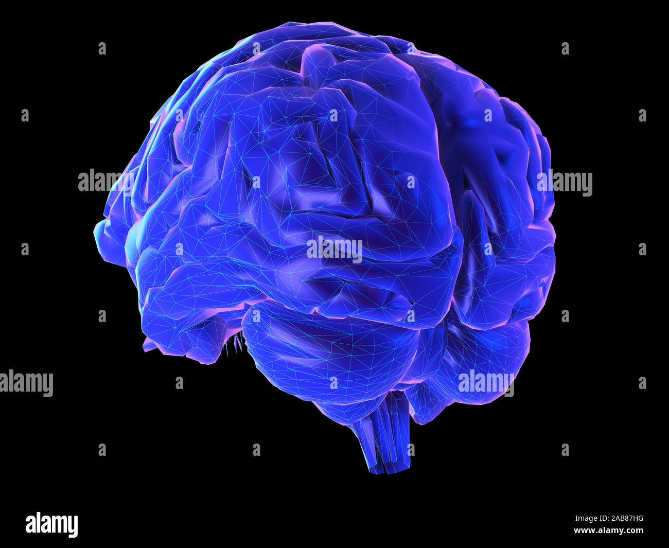 3d rendered synthwave style illustration of a human brain Stock Photo ...