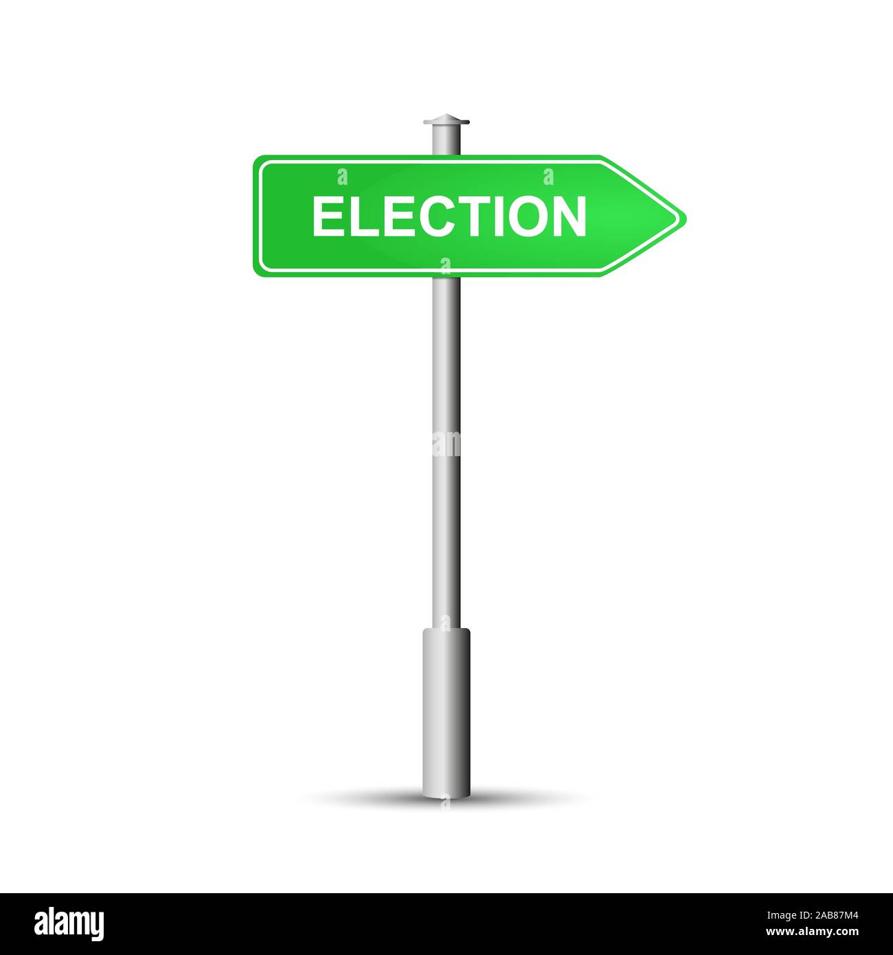 Political concept. Plaque index on a column, a road sign with the word ...