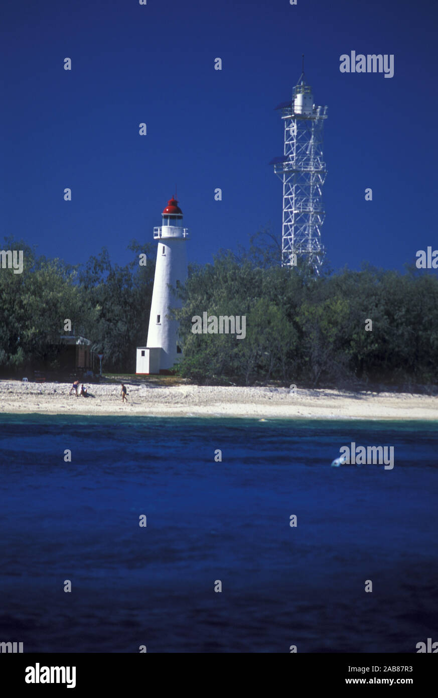 Old and new lighthouses, Lady Elliott Island, Great Barrier Reef ...