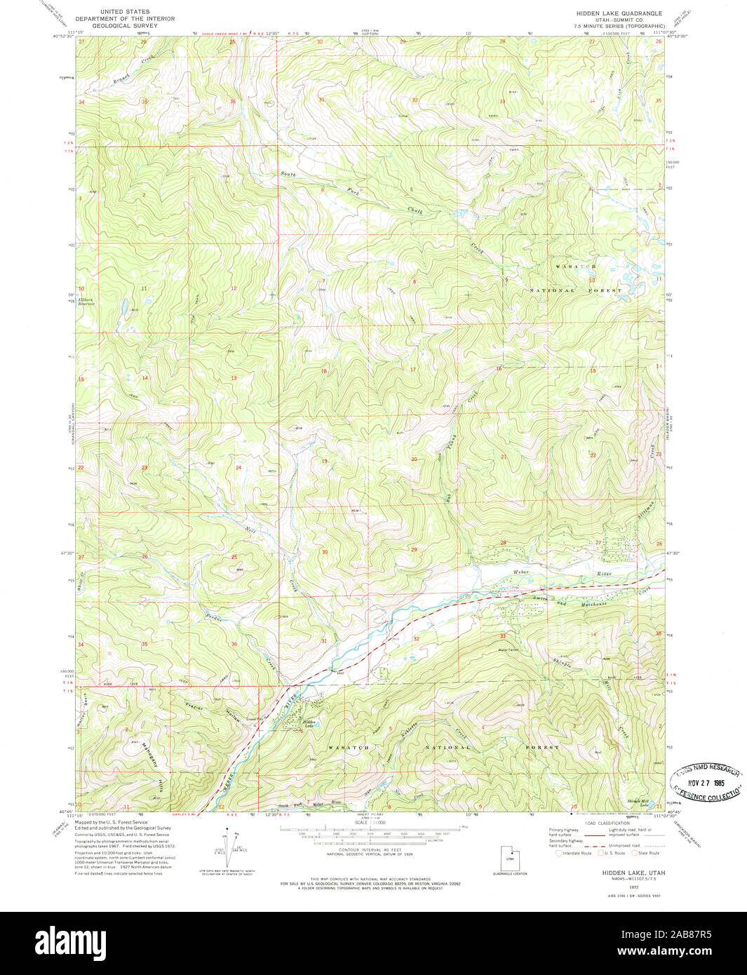 UT Hidden Lake 249815 1972 24000 Restoration Stock Photo - Alamy