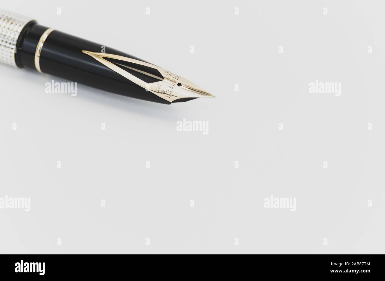 everyday objects close up - fountain pen on white background Stock ...