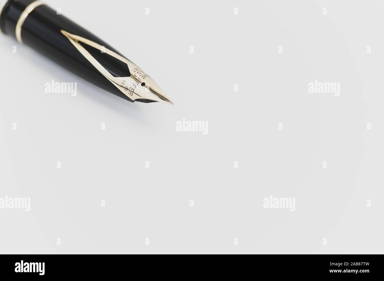 everyday objects close up - fountain pen on white background Stock ...