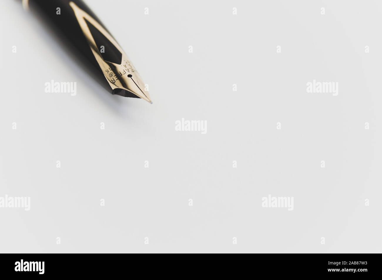 everyday objects close up - fountain pen on white background Stock ...