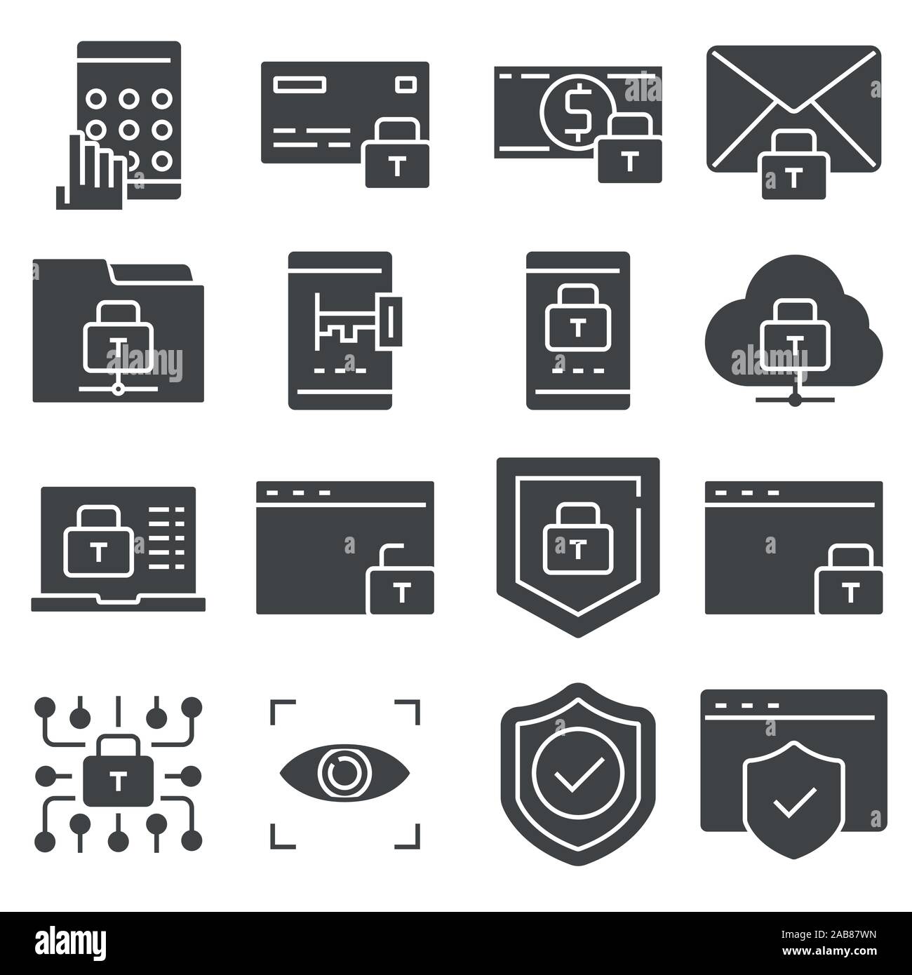 Computer system vector icons warning Stock Vector Images - Alamy