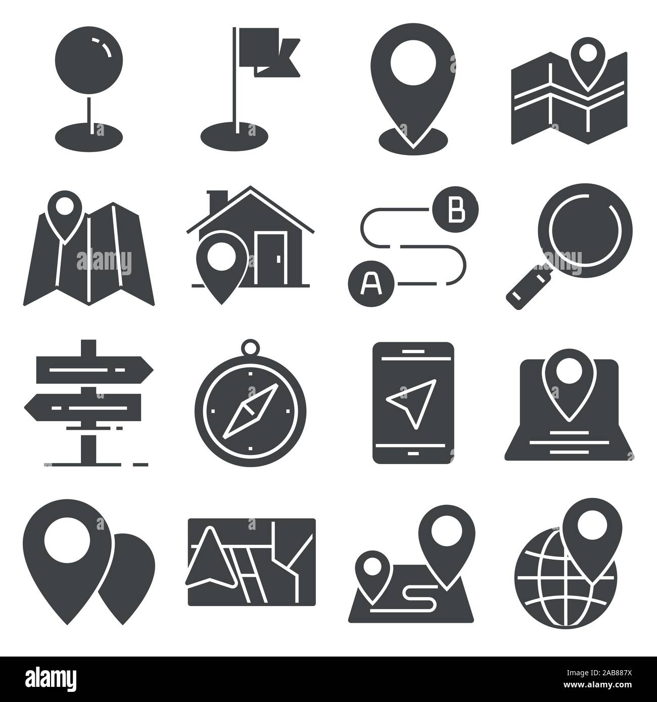 Map icons Stock Vector Images - Alamy