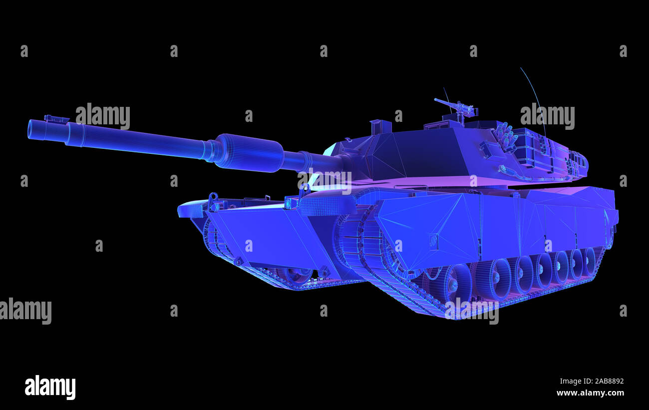 3d rendered abstract synthwave style illustration of a tank Stock Photo ...