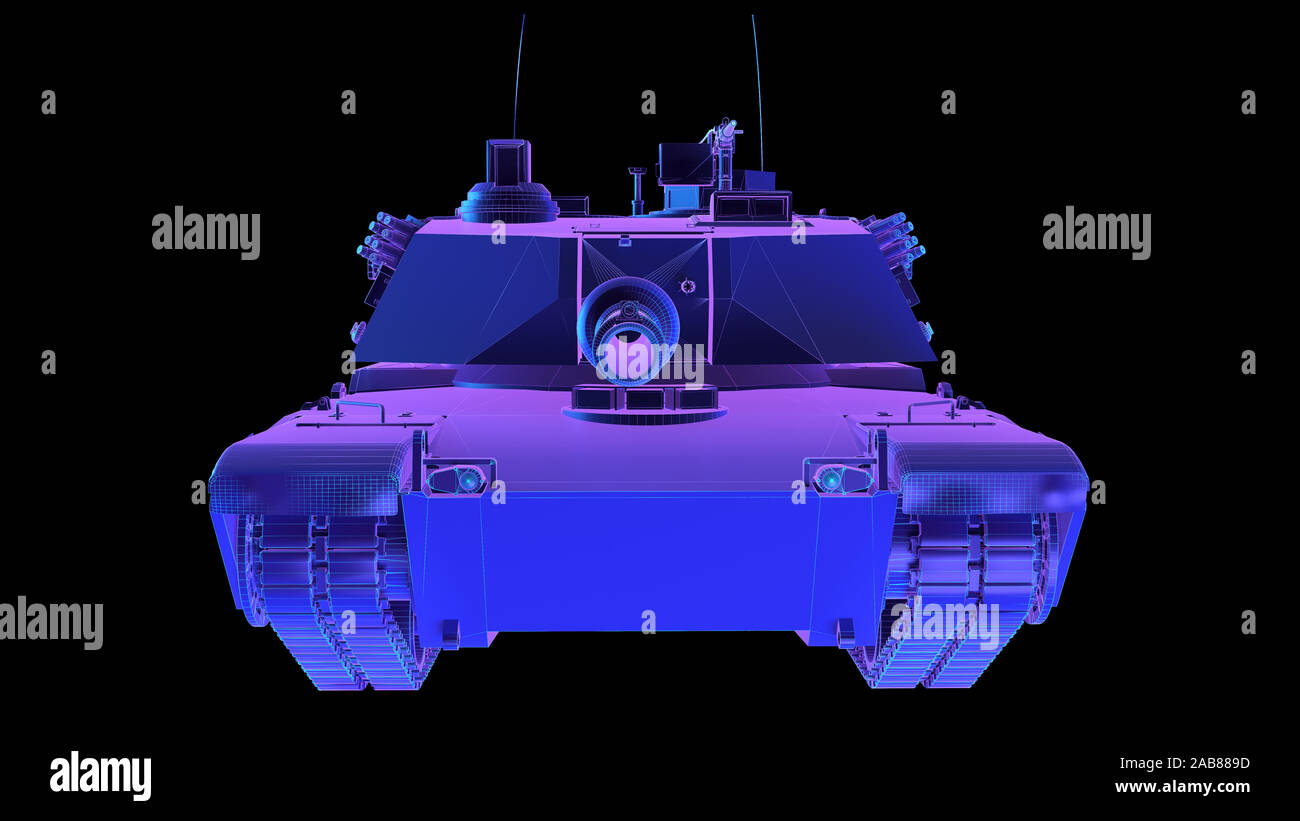 3d rendered abstract synthwave style illustration of a tank Stock Photo ...