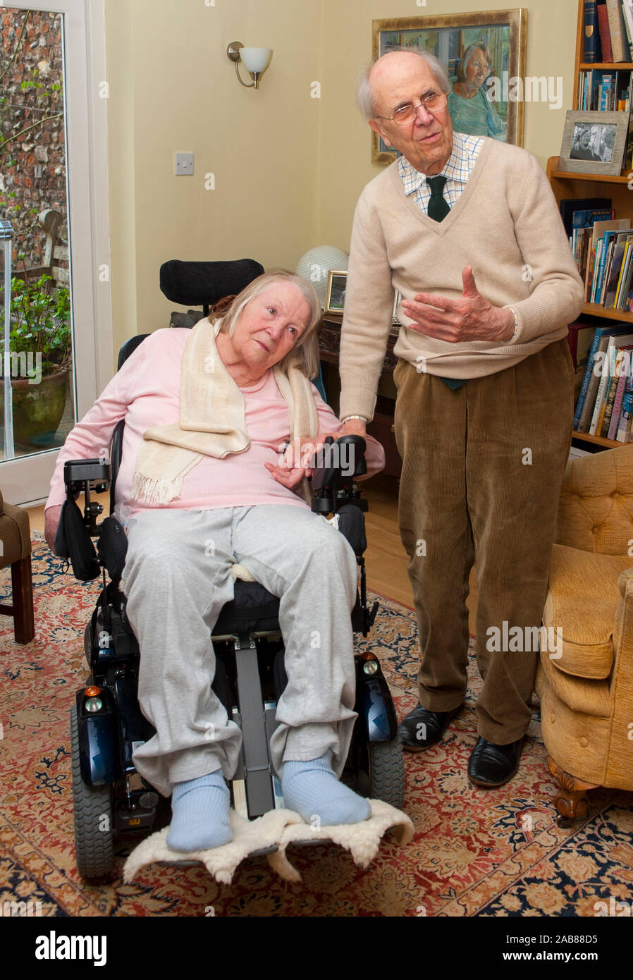Lord Norman Tebbit with his wife Margaret and at their home in Bury St ...