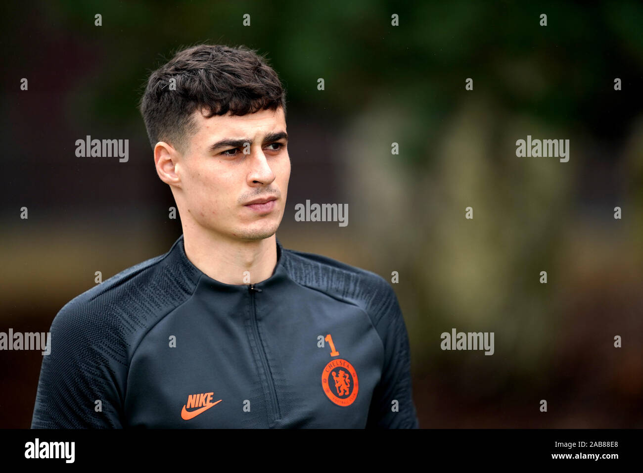 Chelsea goalkeeper Kepa Arrizabalaga during the training session at ...