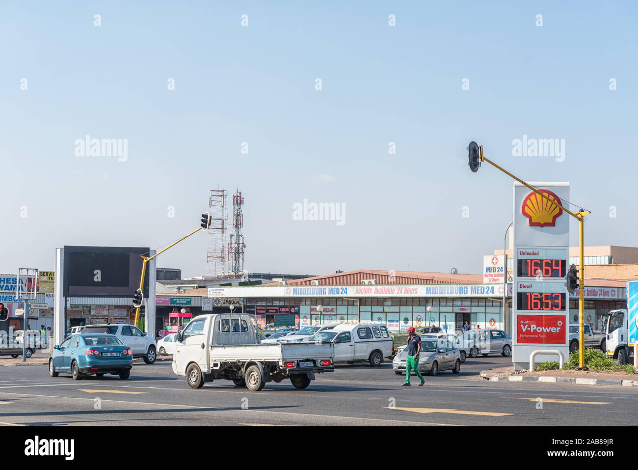 MIDDELBURG, SOUTH AFRICA - MAY 22, 2019: A street scene, with ...