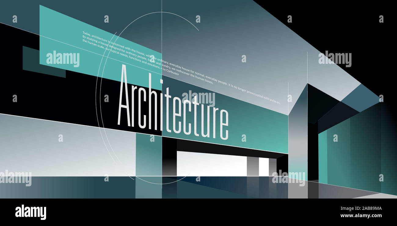 Contemporary architecture vector mockup for a layout landing page or ...