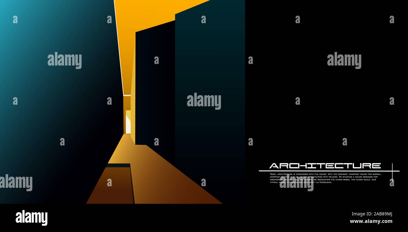 Contemporary architecture vector mockup for a layout landing page or ...