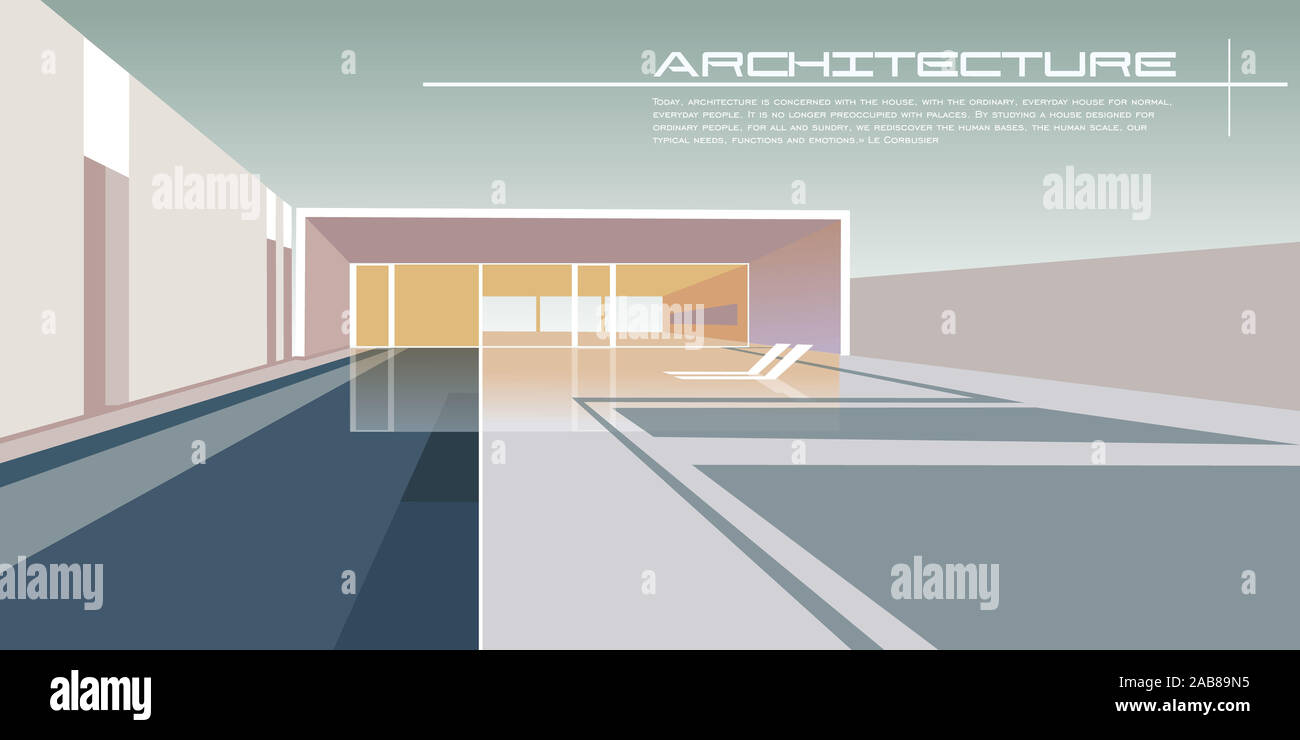 Contemporary architecture vector mockup for a layout landing page or ...