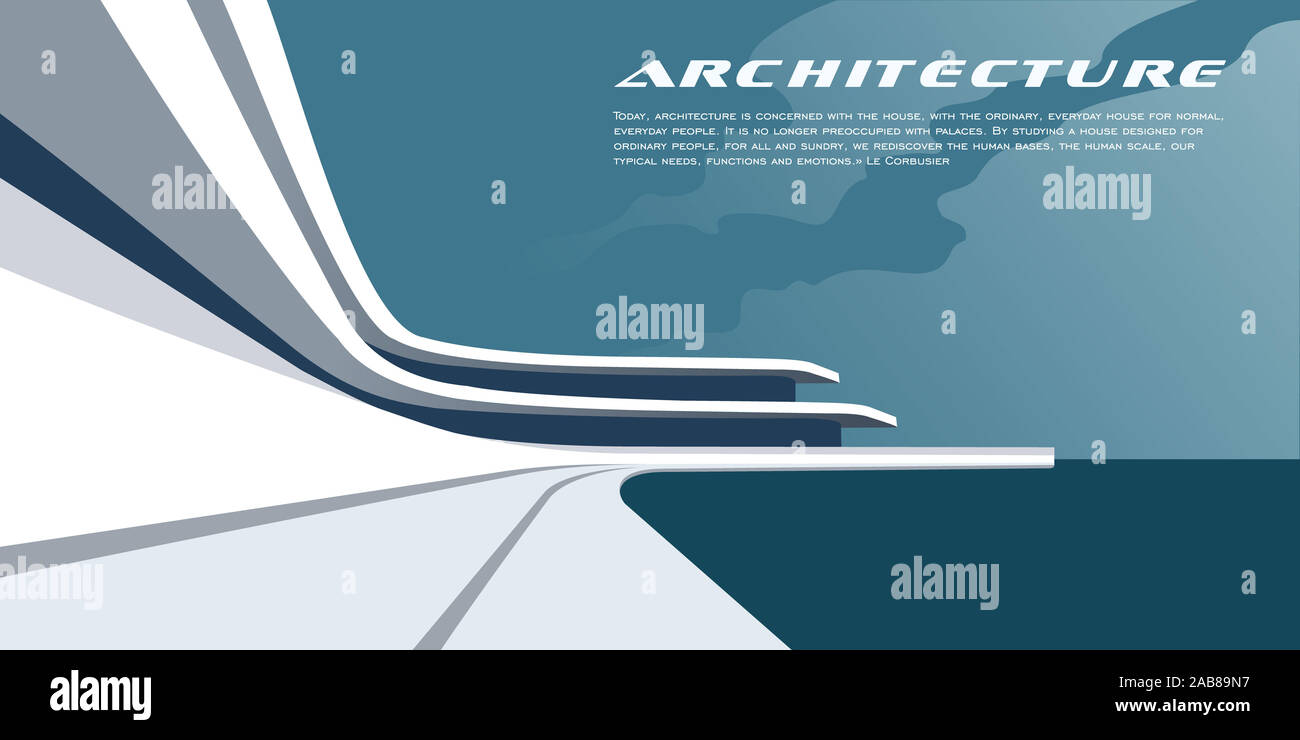 Contemporary architecture vector mockup for a layout landing page or ...