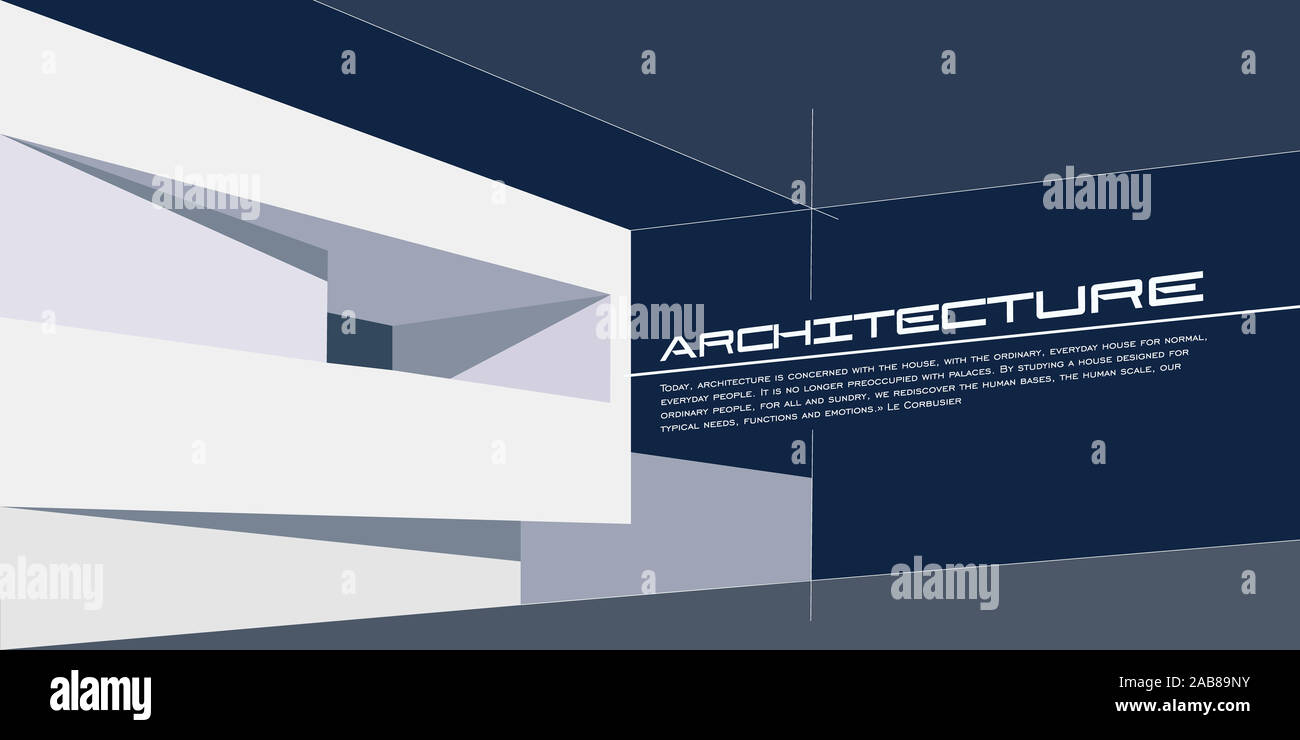 Contemporary architecture vector mockup for a layout landing page or ...