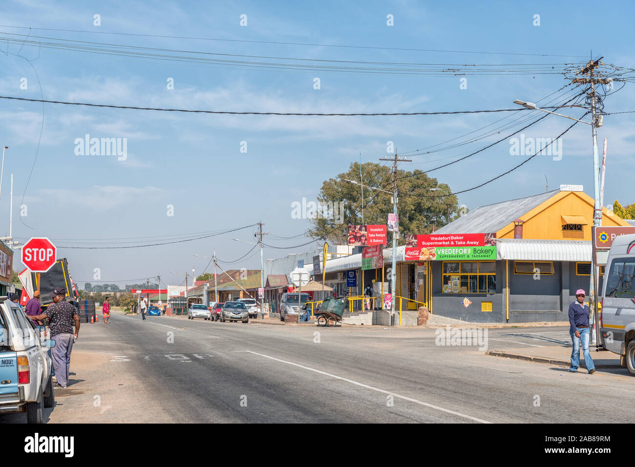 VREDEFORT, SOUTH AFRICA - MAY 24, 2019: A street scene, with businesses ...