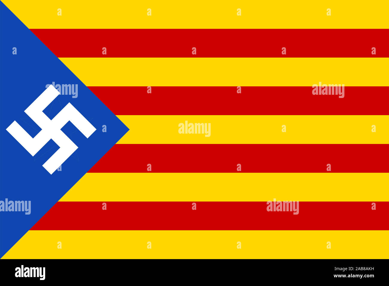 Swastika the symbol of the Nazi party in Germany and senyera estelada ...