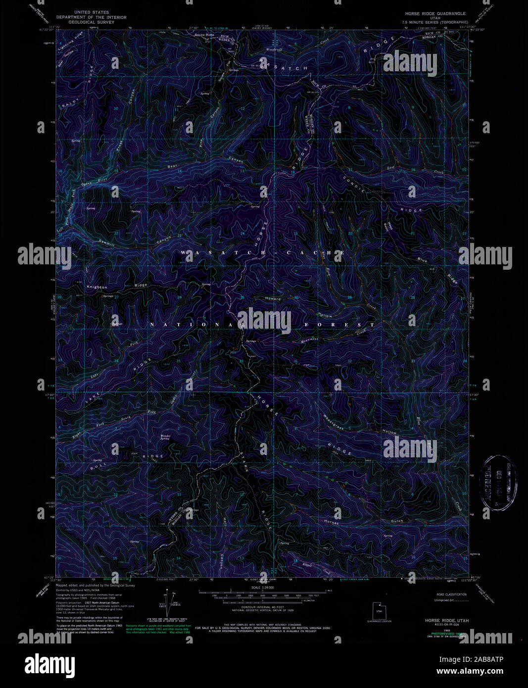 UT Horse Ridge 249875 1968 24000 Inverted Restoration Stock Photo - Alamy