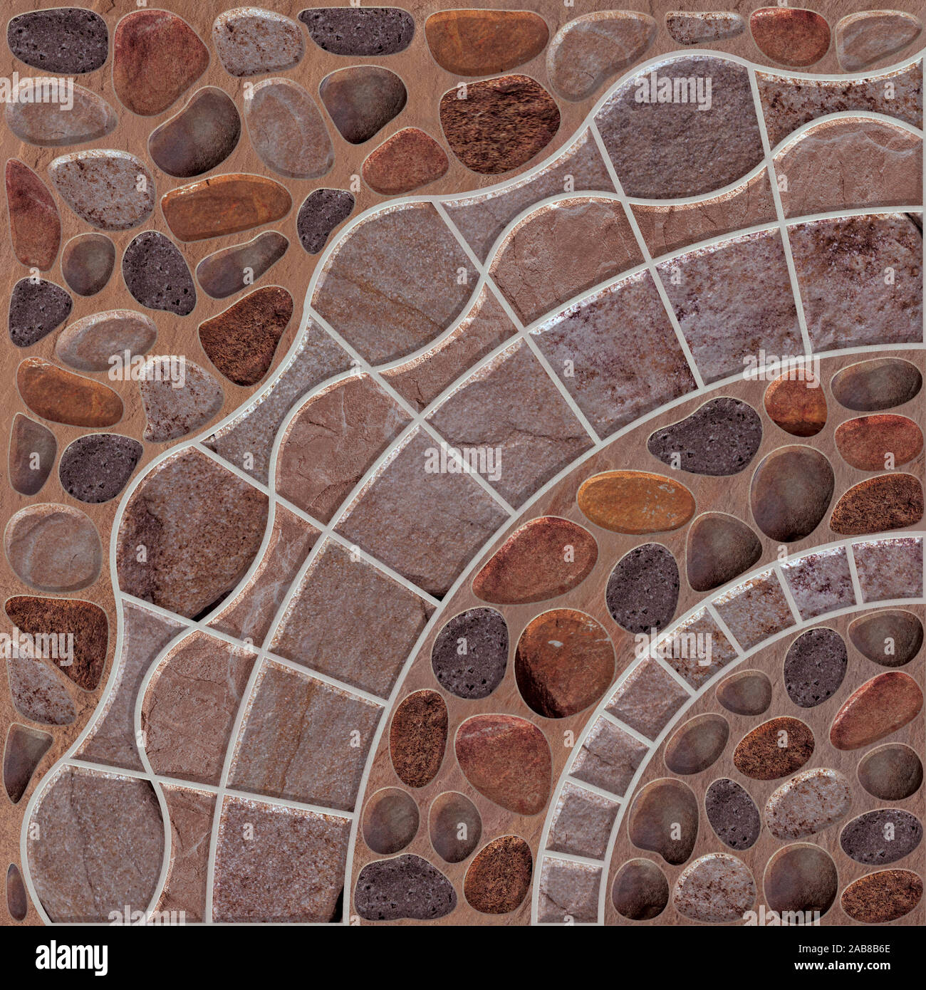 ceramic brown parking tiles and floor Stock Photo - Alamy