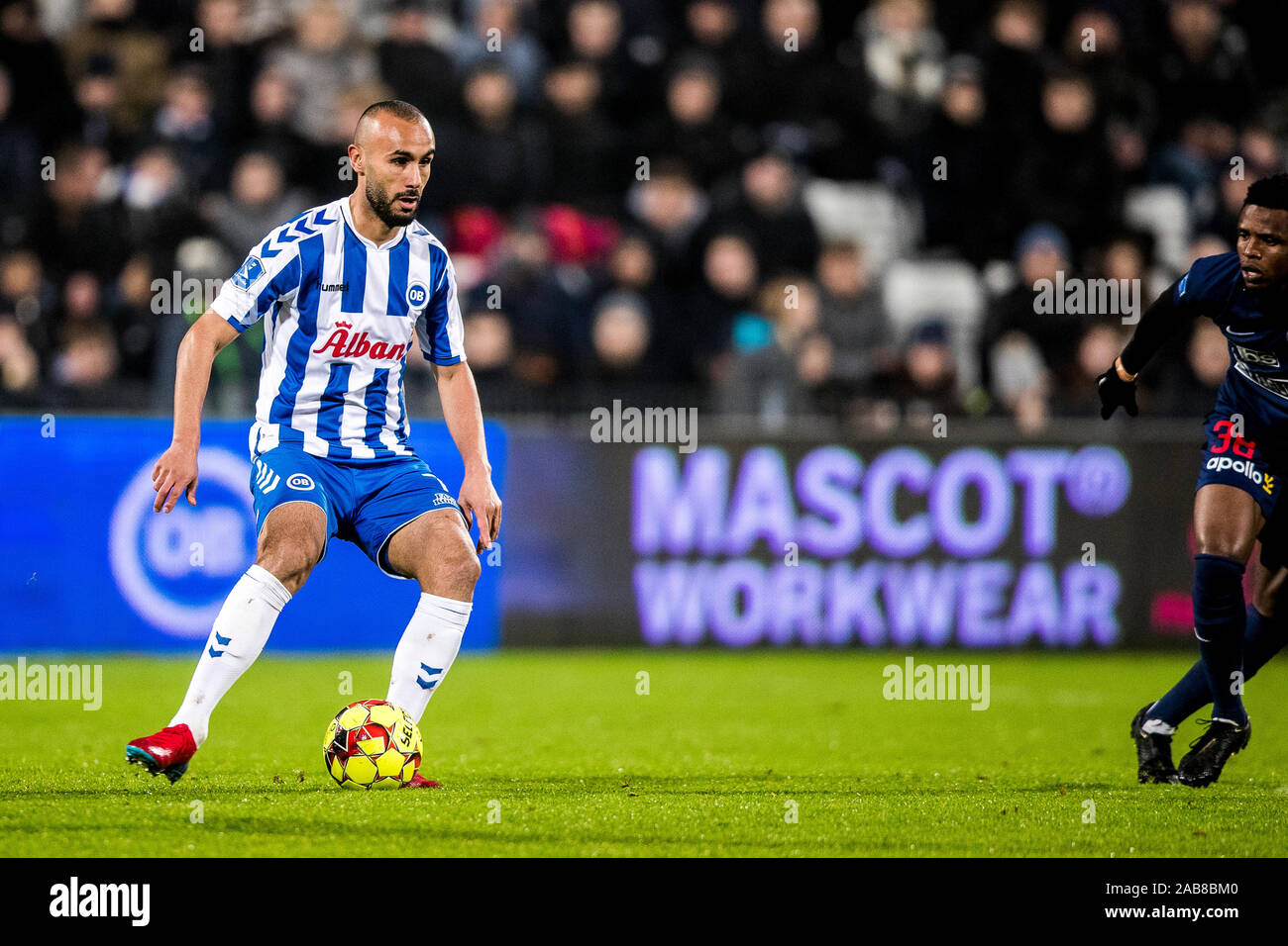 Odense, Denmark. 25th Nov, 2019. Issam Jebali (7) of OB seen during the ...