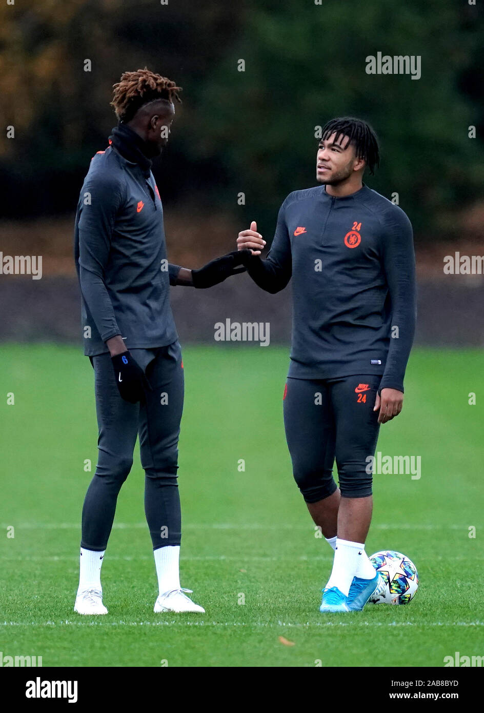 Chelsea's Tammy Abraham (left) and Reece James (right) during the ...