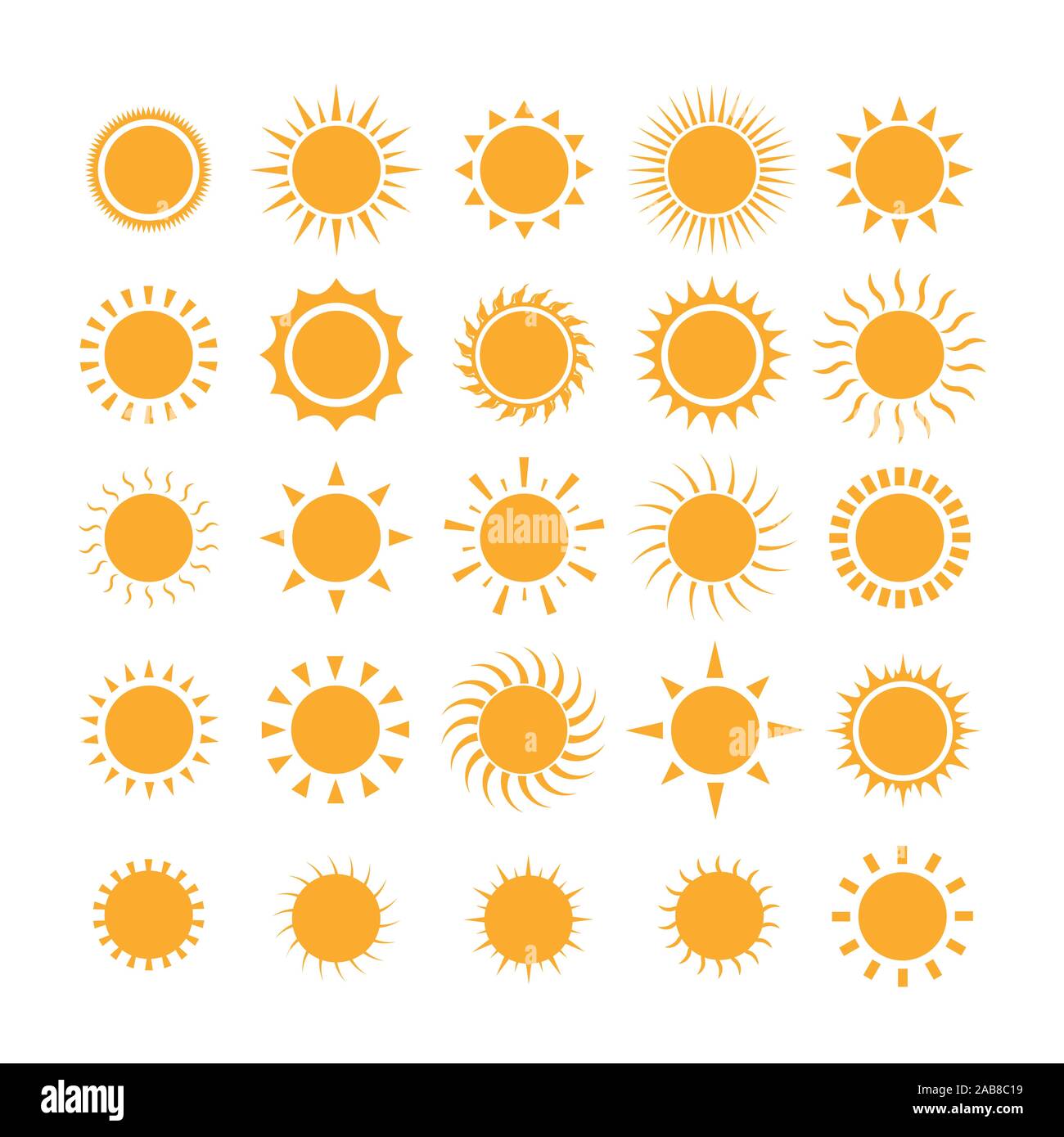 Sun icon set Stock Vector Image & Art - Alamy