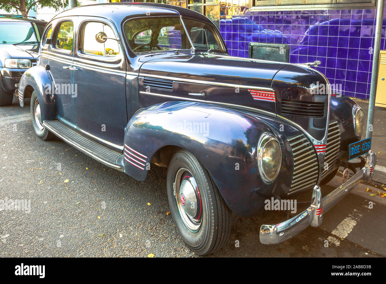 Sydney, Australia - Jannuary 16, 2015: Side view of Dodge four door ...