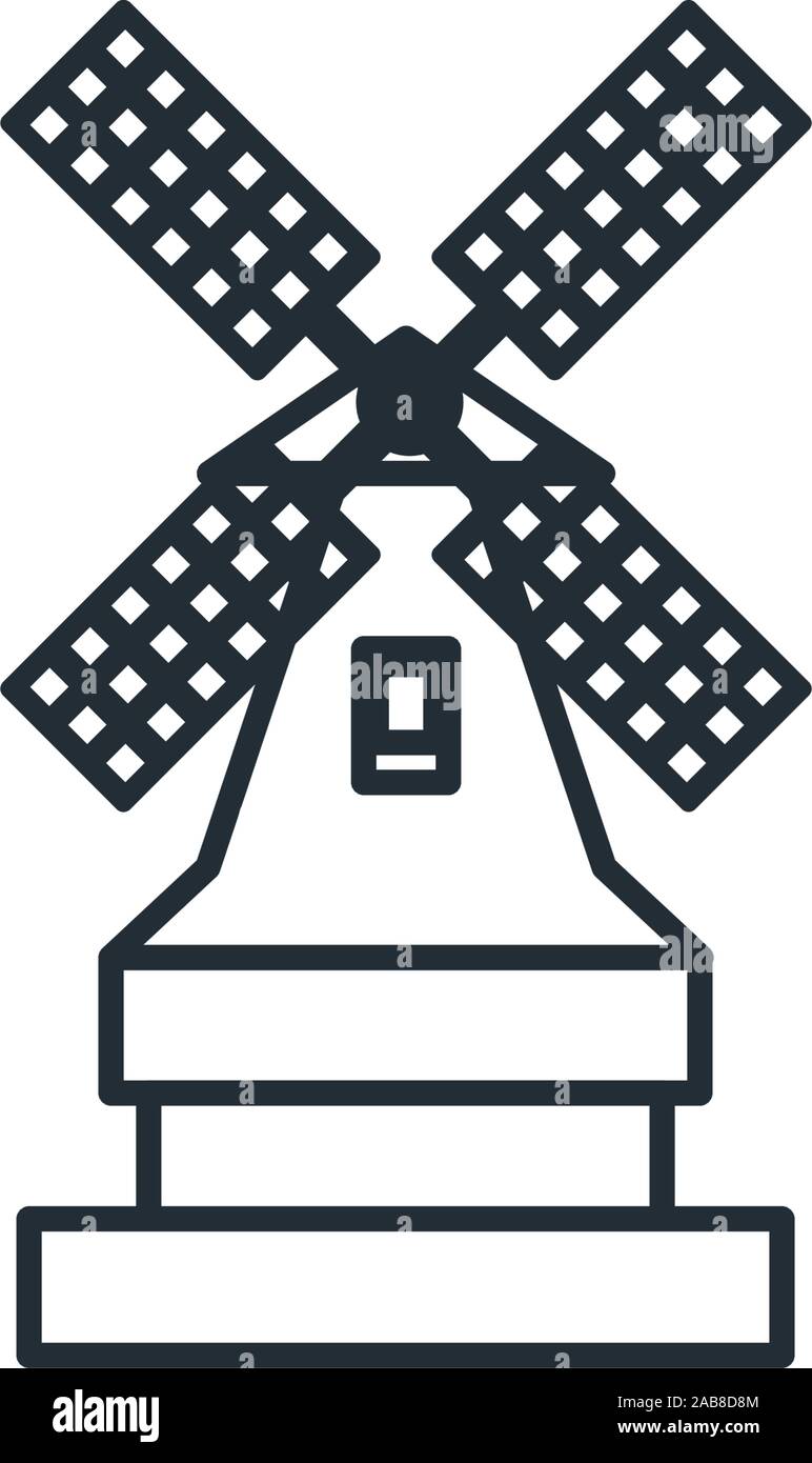 medieval windmill flat style icon vector illustration design Stock ...