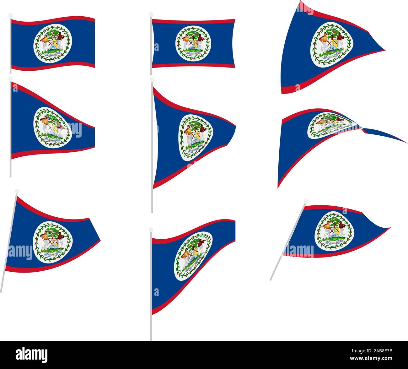 Vector Drawing of Set with Belize Flag Stock Vector Image & Art - Alamy