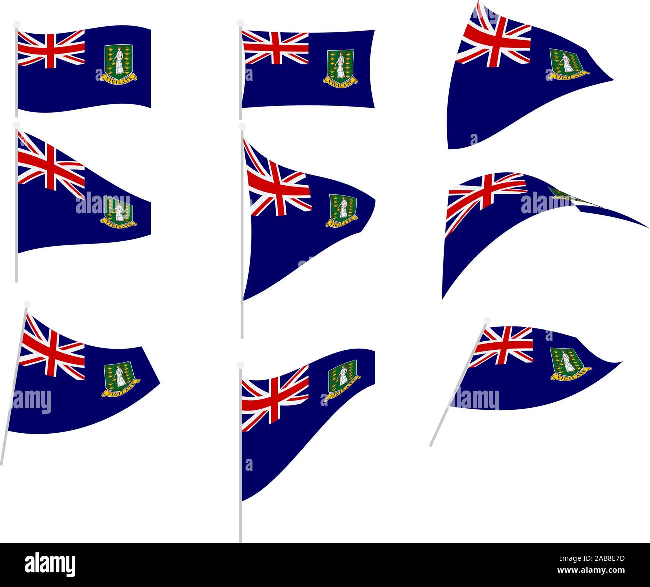 Vector Drawing of Set with British Virgin Islands Flag Stock Vector ...
