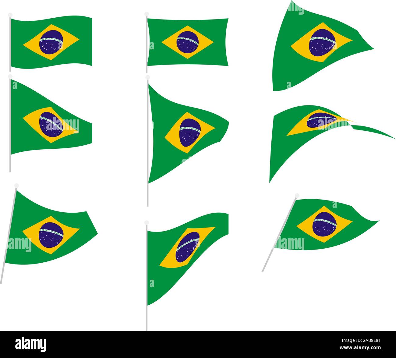 Vector Drawing of Set with Brazil Flag Stock Vector Image & Art - Alamy