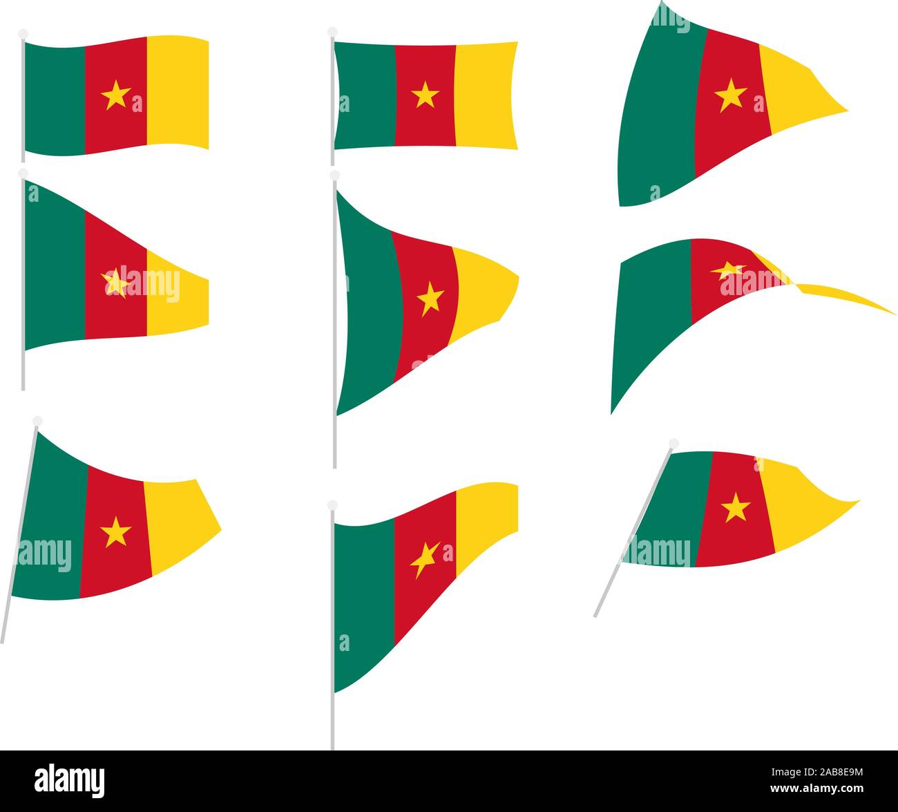 Vector Drawing of Set with Cameroon Flag Stock Vector Image & Art - Alamy