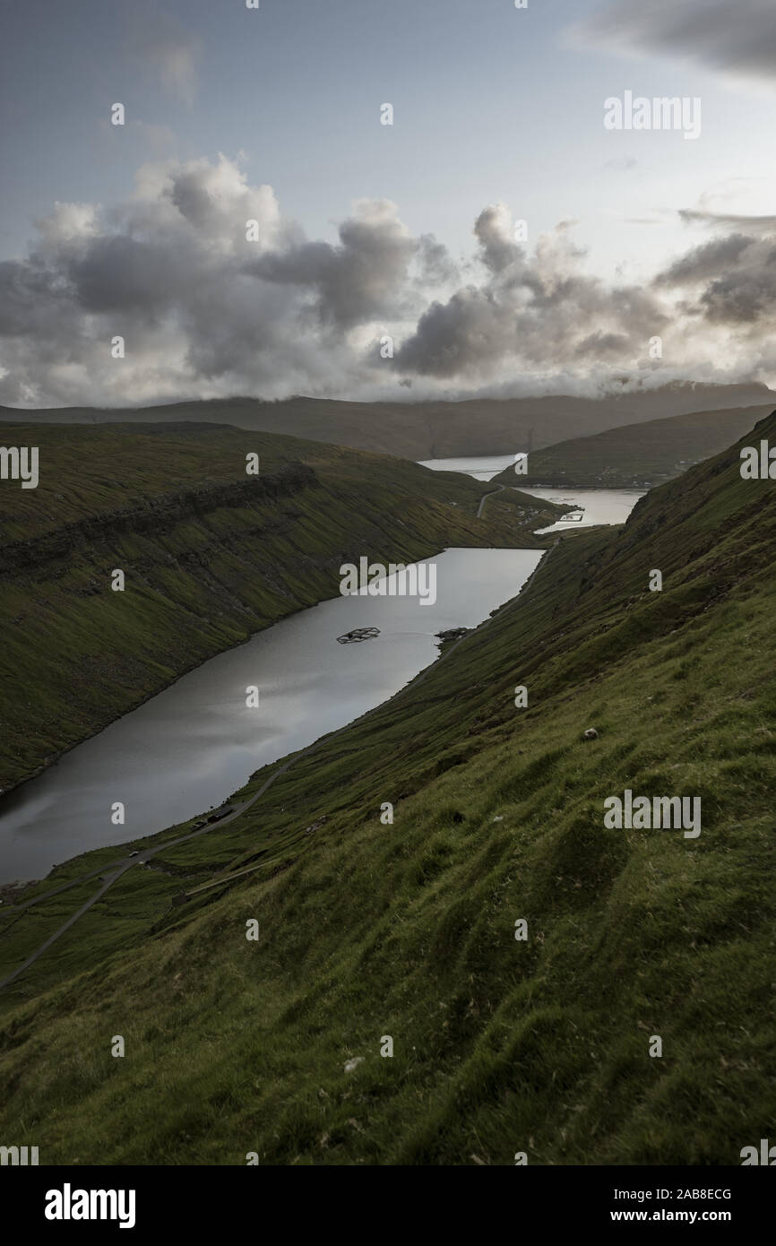 Large lagoon on Faroe Islands, Denmark, Europe Stock Photo - Alamy
