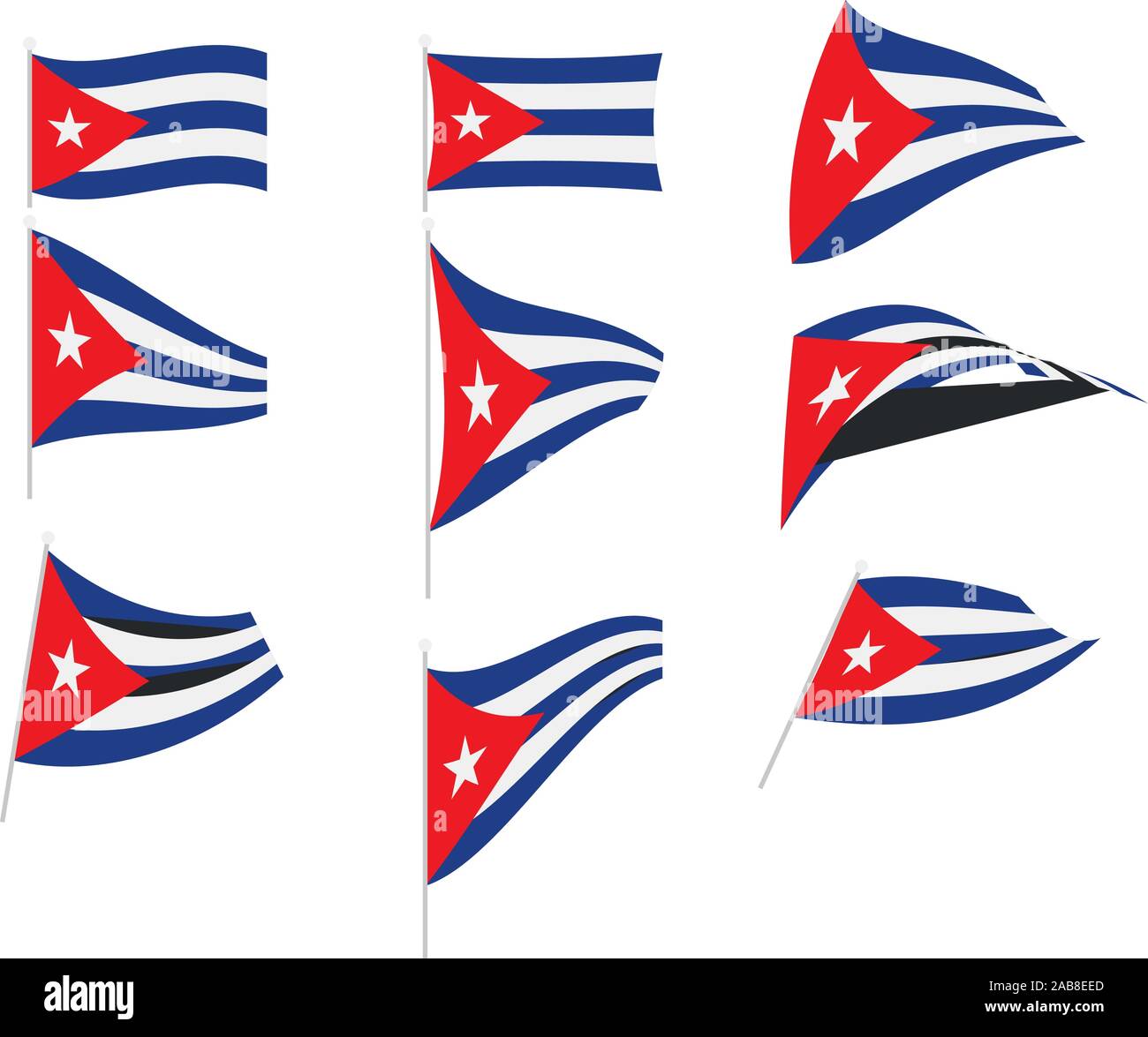 Vector Drawing of Set with Cuba Flag Stock Vector Image & Art - Alamy