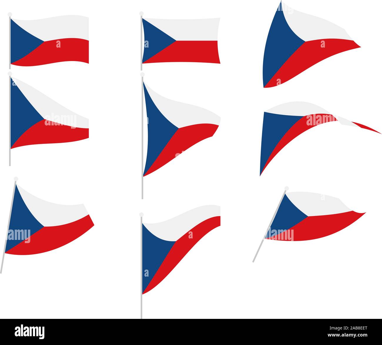 Vector Drawing of Set with Czech Republic Flag Stock Vector Image & Art ...