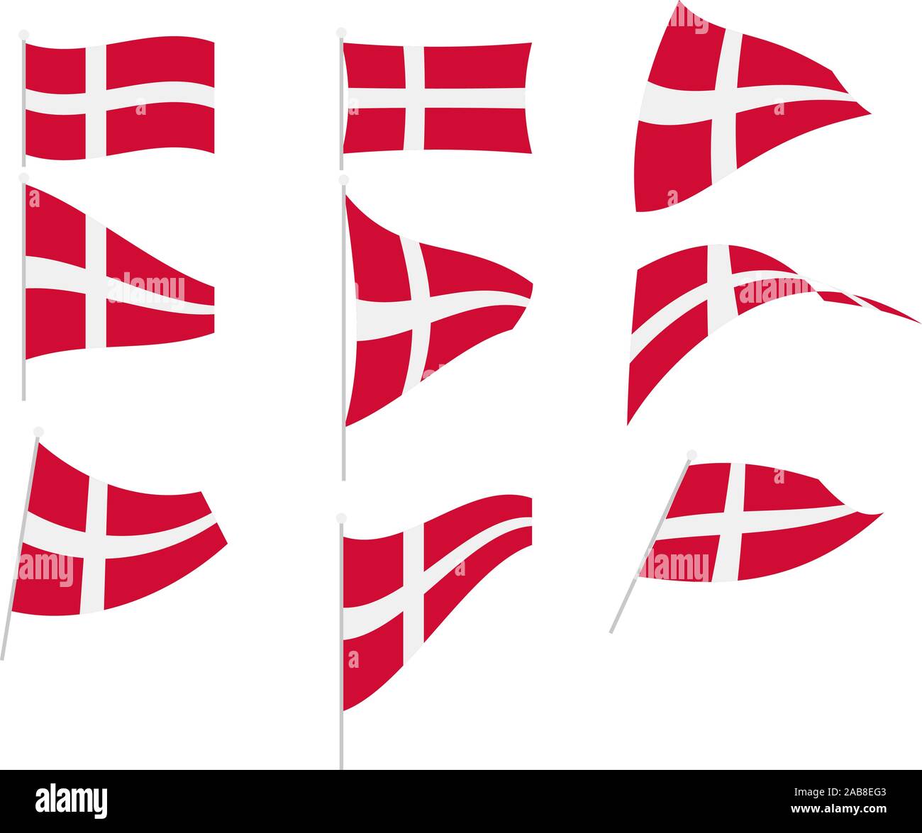 Vector Drawing of Set with Denmark Flag Stock Vector Image & Art - Alamy