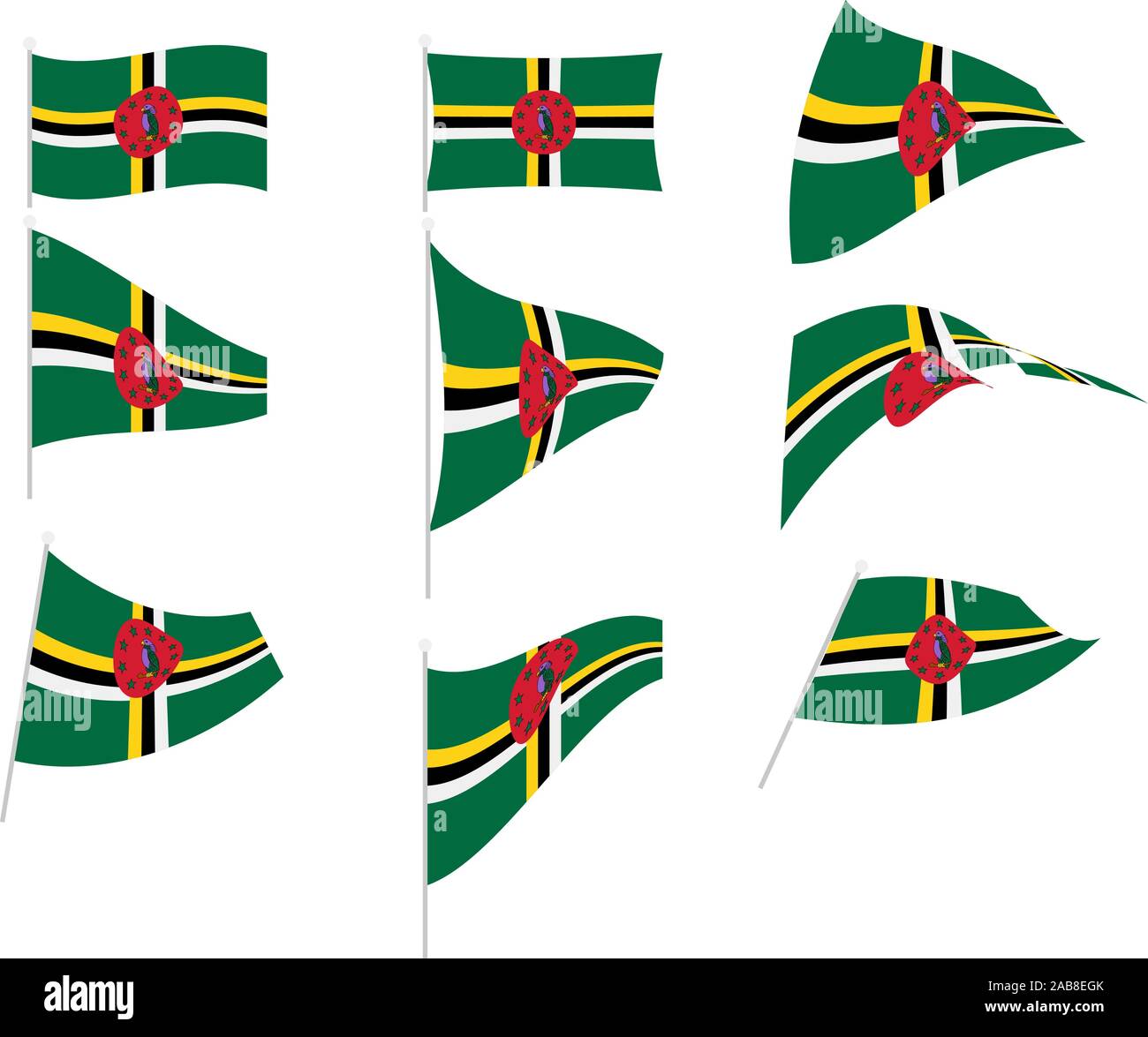 Vector Drawing of Set with Dominica Flag Stock Vector Image & Art - Alamy
