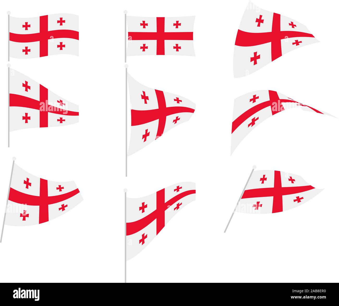Vector Drawing of Set with Georgia Flag Stock Vector Image & Art - Alamy