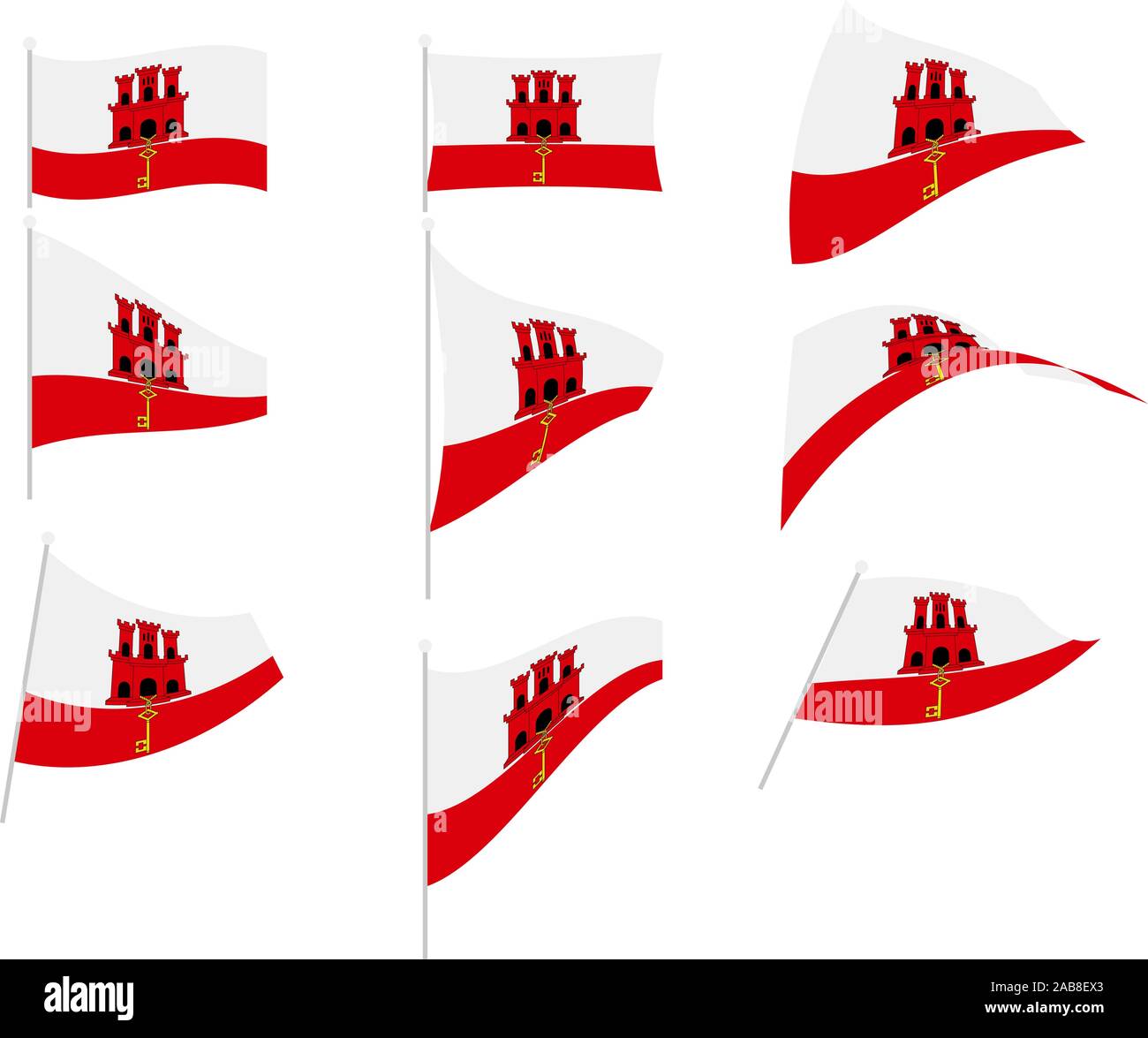Vector Drawing of Set with Gibraltar Flag Stock Vector Image & Art - Alamy