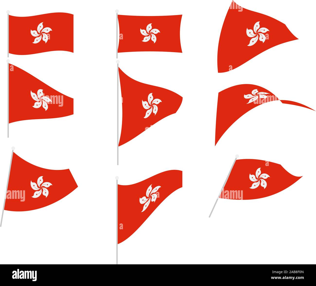 Vector Drawing Of Set With Hong Kong Flag Stock Vector Image And Art Alamy